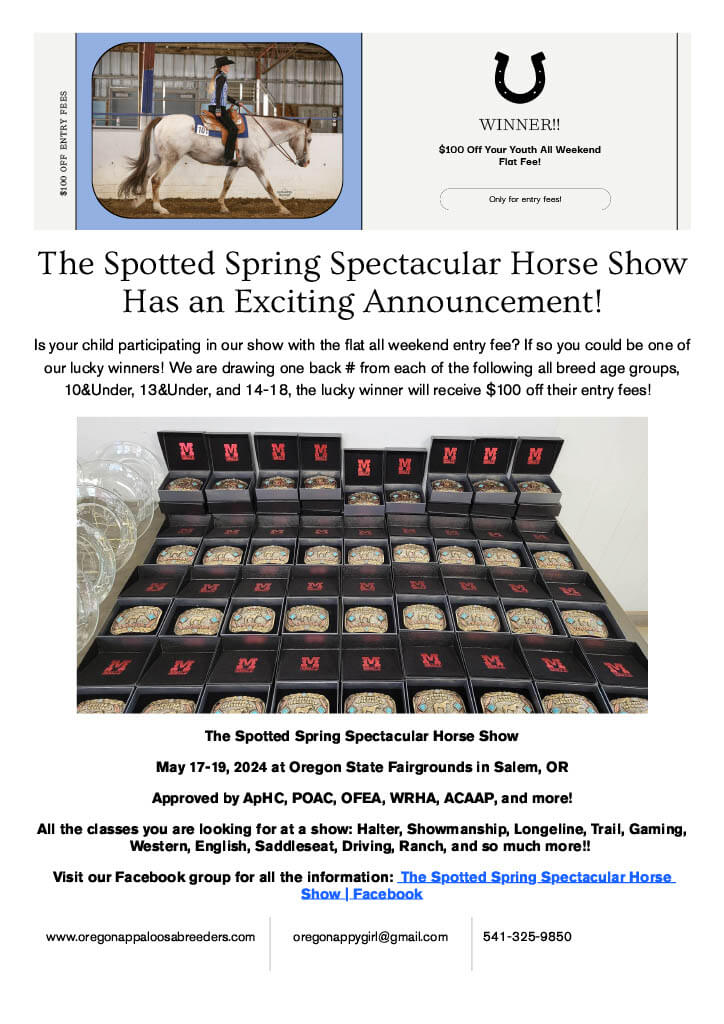 Spotted Spring Spectacular Horse Show - Oregon Horse Council